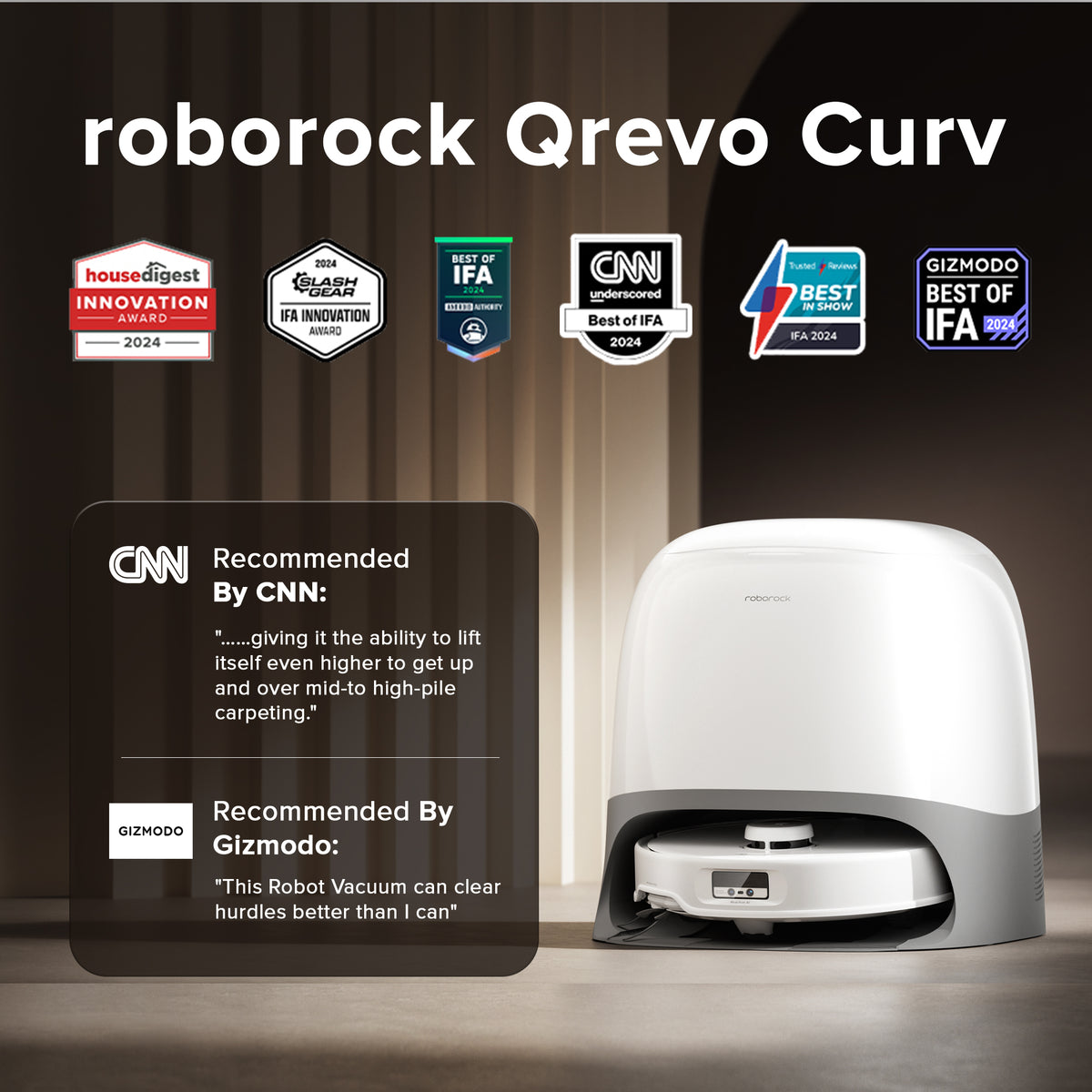 Roborock Qrevo Curv Robot Vacuum with Multifunctional Dock 3.0 | Roborock US Official Store